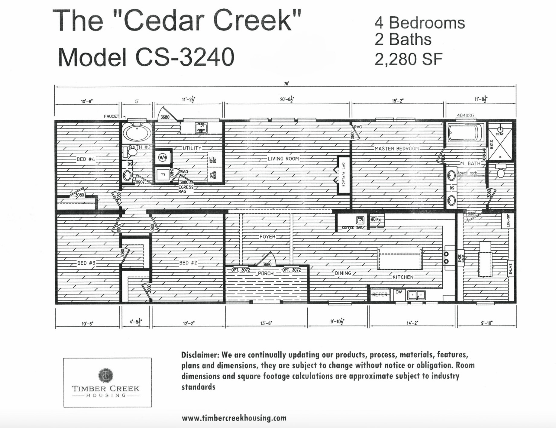 CS-3240 The Cedar Creek Timber Creek (Double) from Yurezz Home Center of Sparta - Yurezz Home ...